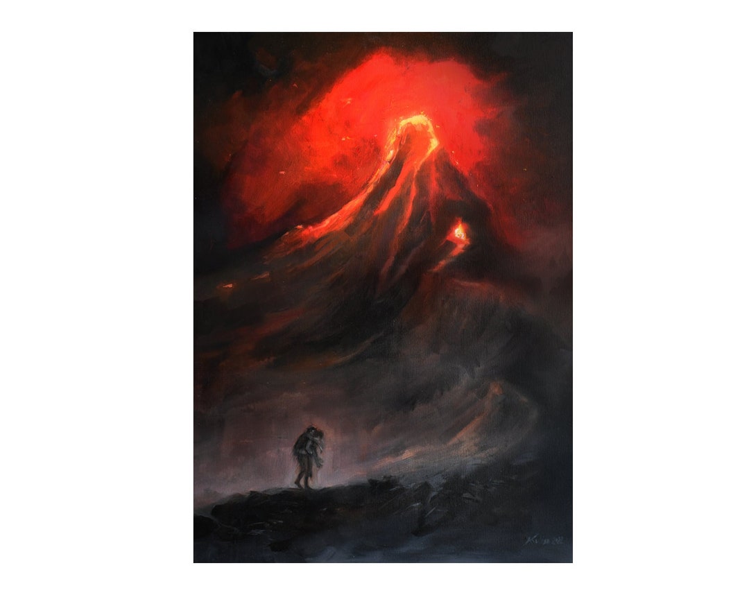 Mount Doom - Print | Original Lotr Art | Frodo and Sam in Mordor - Etsy