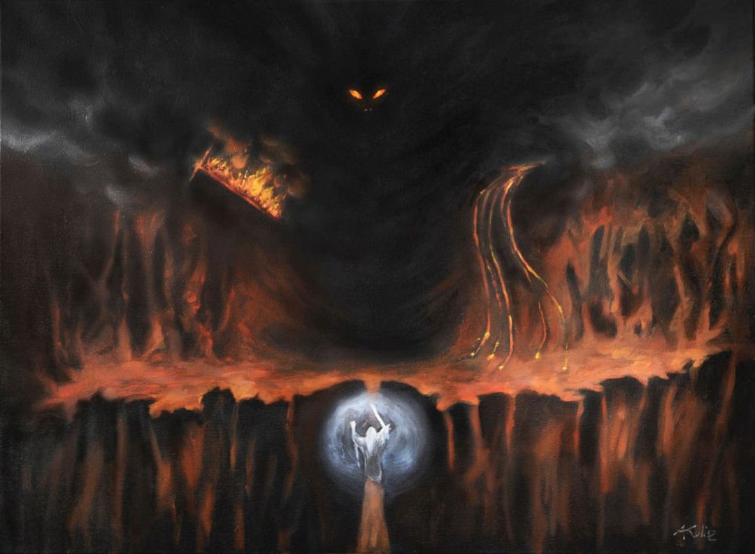 Gandalf Vs the Balrog - Giclee Print/ Canvas Print / Mounted Canvas ...