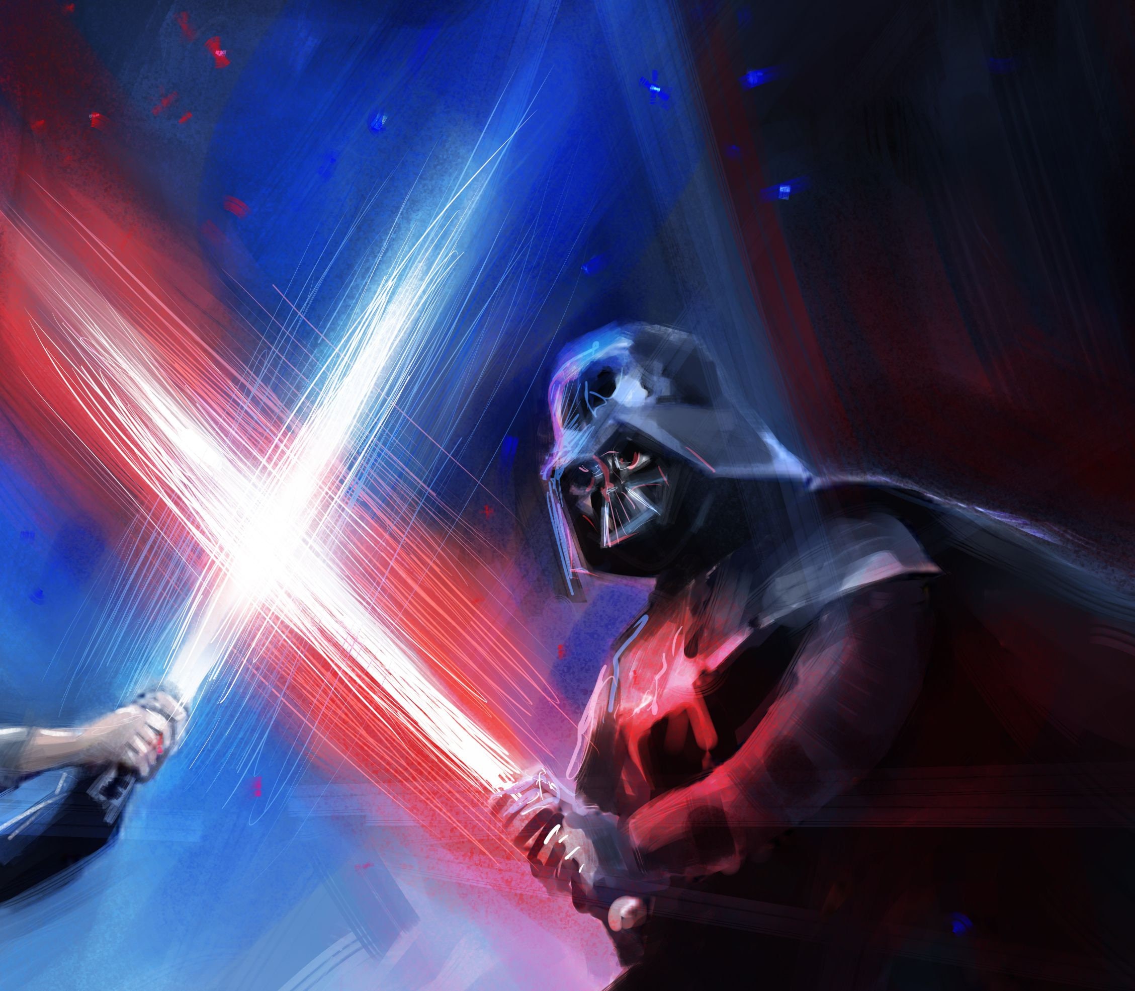 Luke Vs Vader Print - Etsy