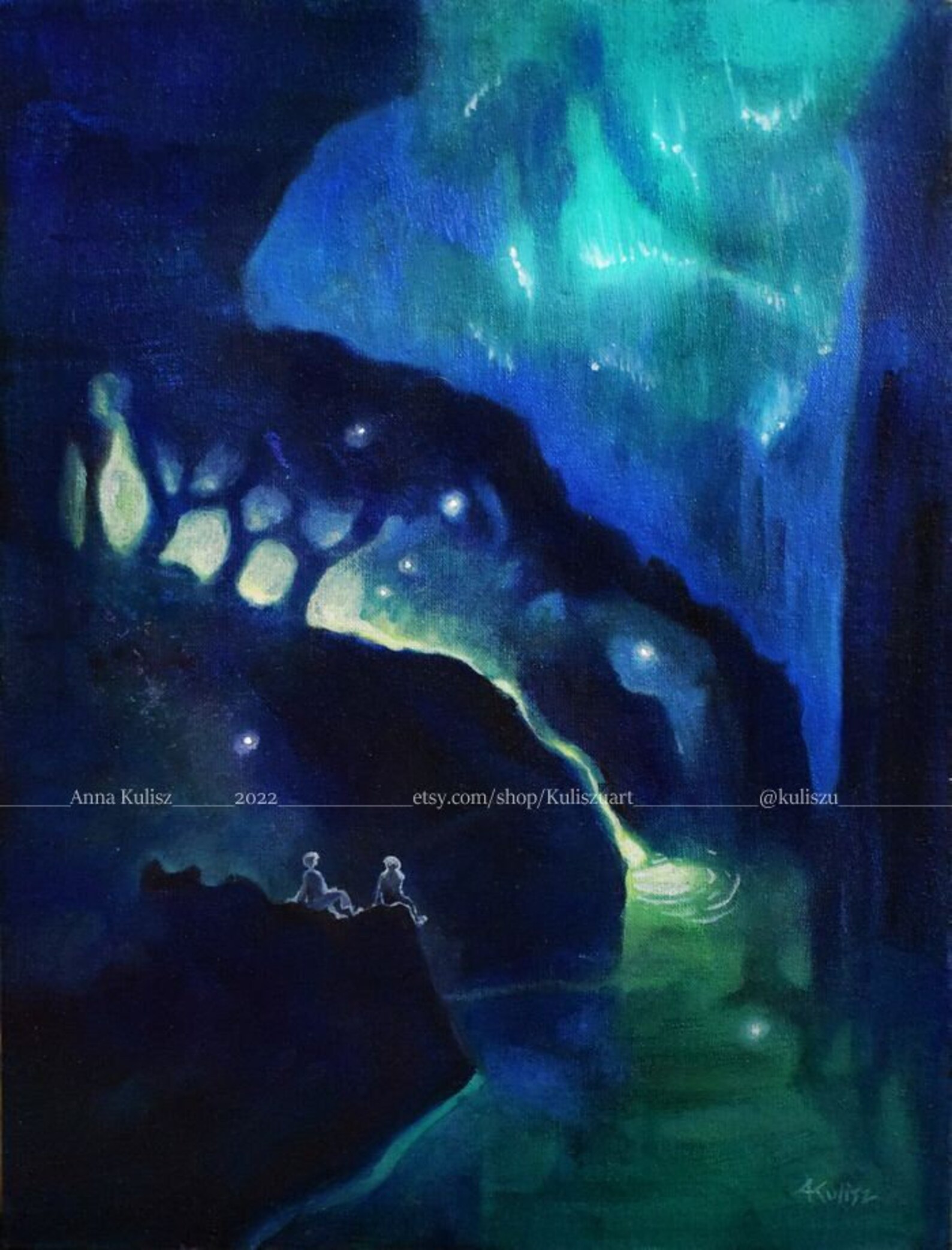Northern Lights Art Print: Dreamy Night Sky, Stargazing (A4 Size) - Etsy