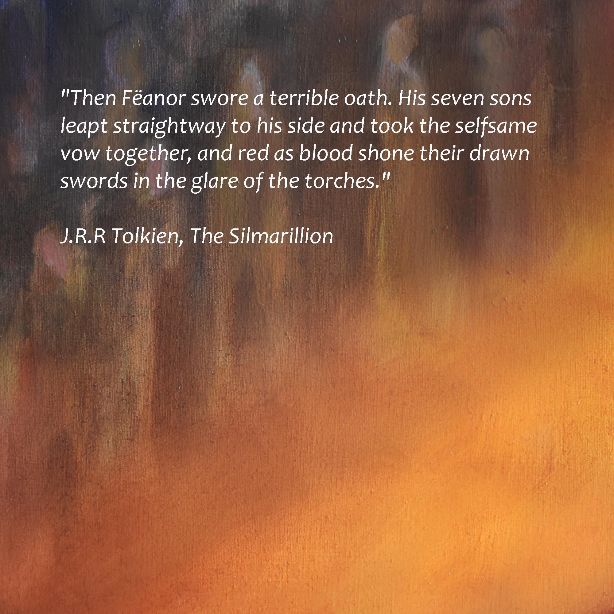 The Oath of Fëanor - Print of an Oil Painting || Original Silmarillion ...