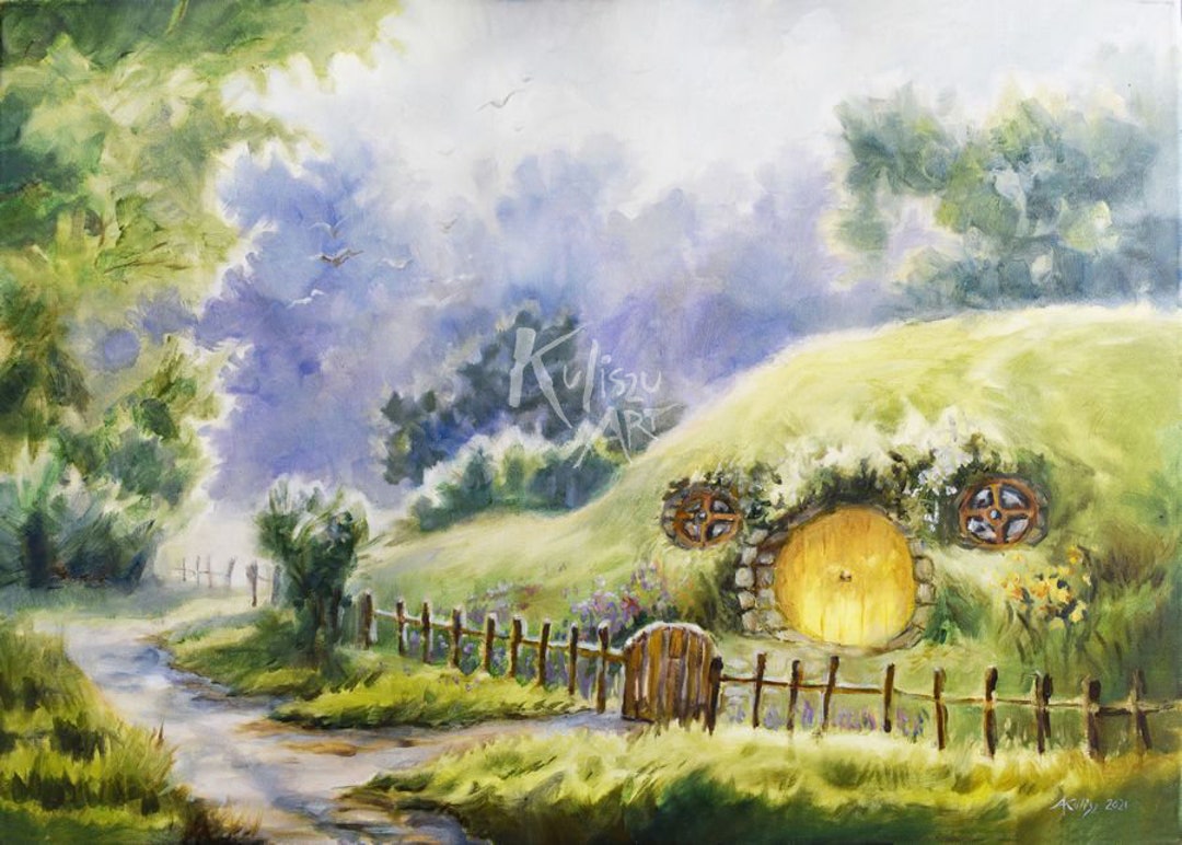 Peaceful Summer in the Shire - Print || Tolkien Inspired Art - Etsy