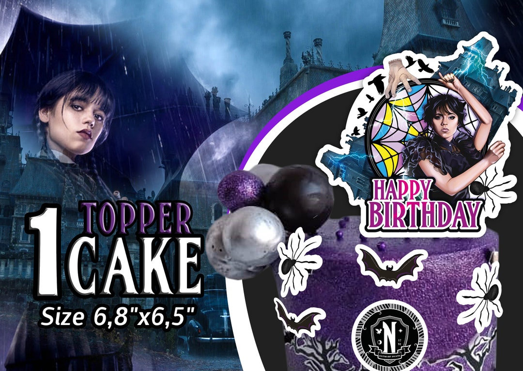 Wednesday, Cake Topper Merlina Addams,happy Birdthay, Enid, Xavier ...