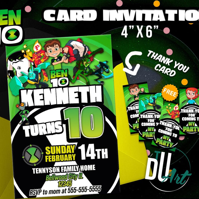 Ben10 Invitation - Etsy
