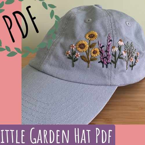 Spring Flowers Embroidered Hat PDF Pattern | Etsy