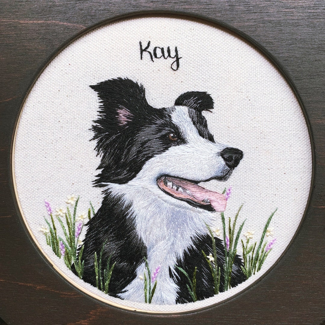 Custom Embroidered Pet Portrait - Etsy