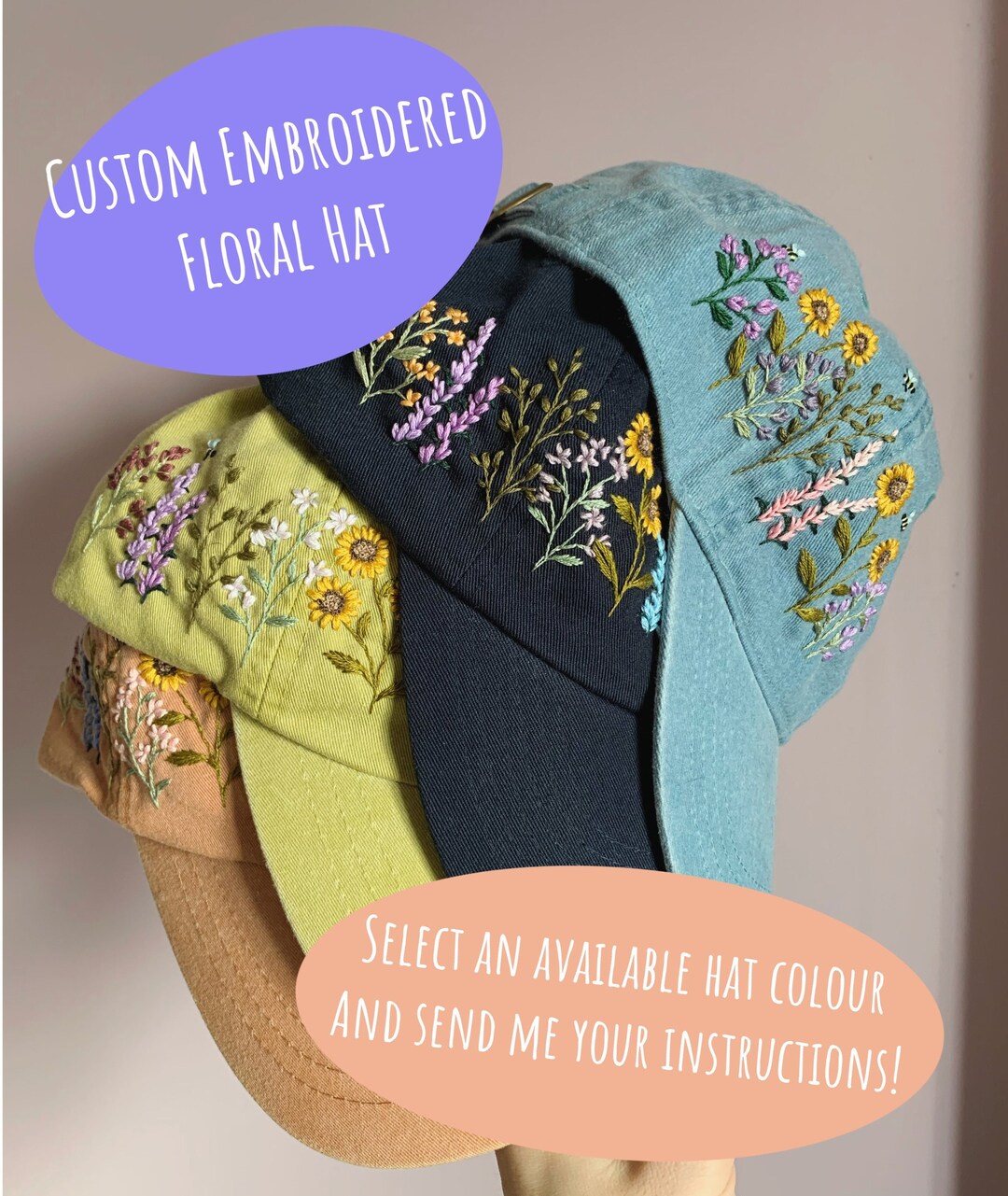 Custom Embroidered Hat - Etsy Sweden