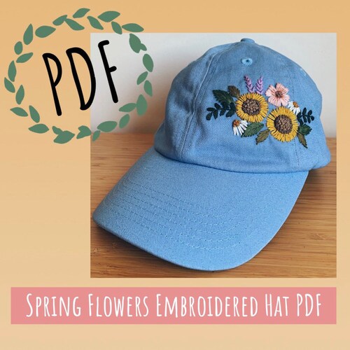 DIY Embroidered Hat Kit: Spring Flowers - Etsy