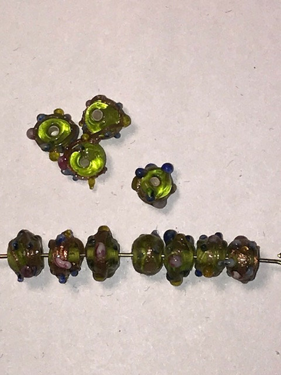 72 Pcs Peridot Wedding Cake Beads, Glass, - Etsy