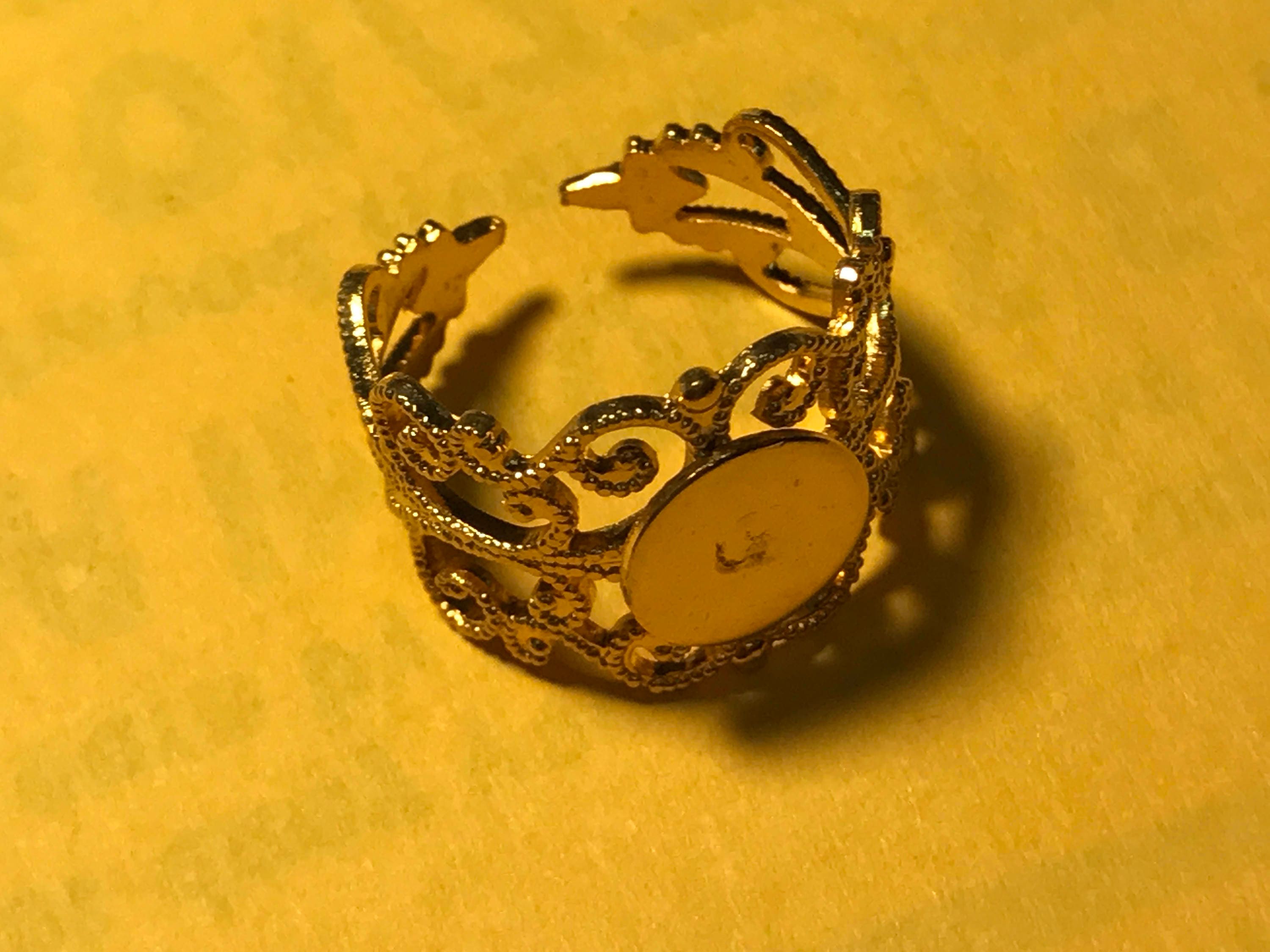 4PCS Vintage Filgree Rings Shanks Brass with 9mm Pad Gold | Etsy