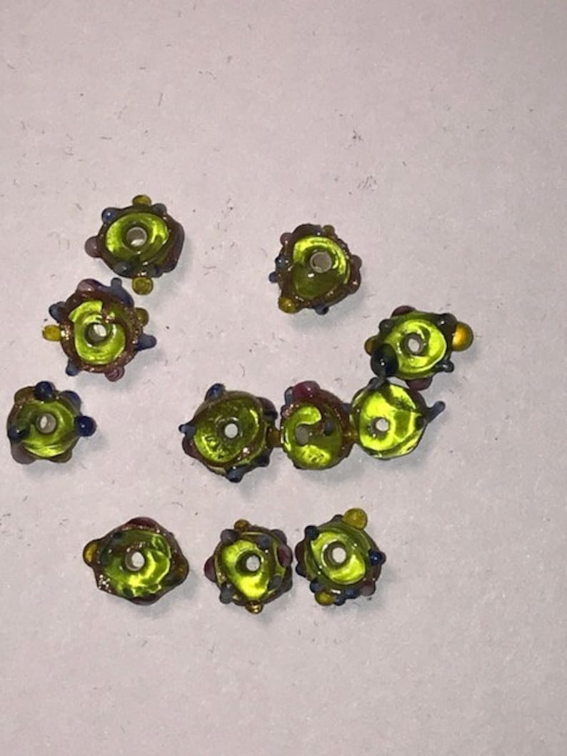 72 Pcs Peridot Wedding Cake Beads, Glass, - Etsy