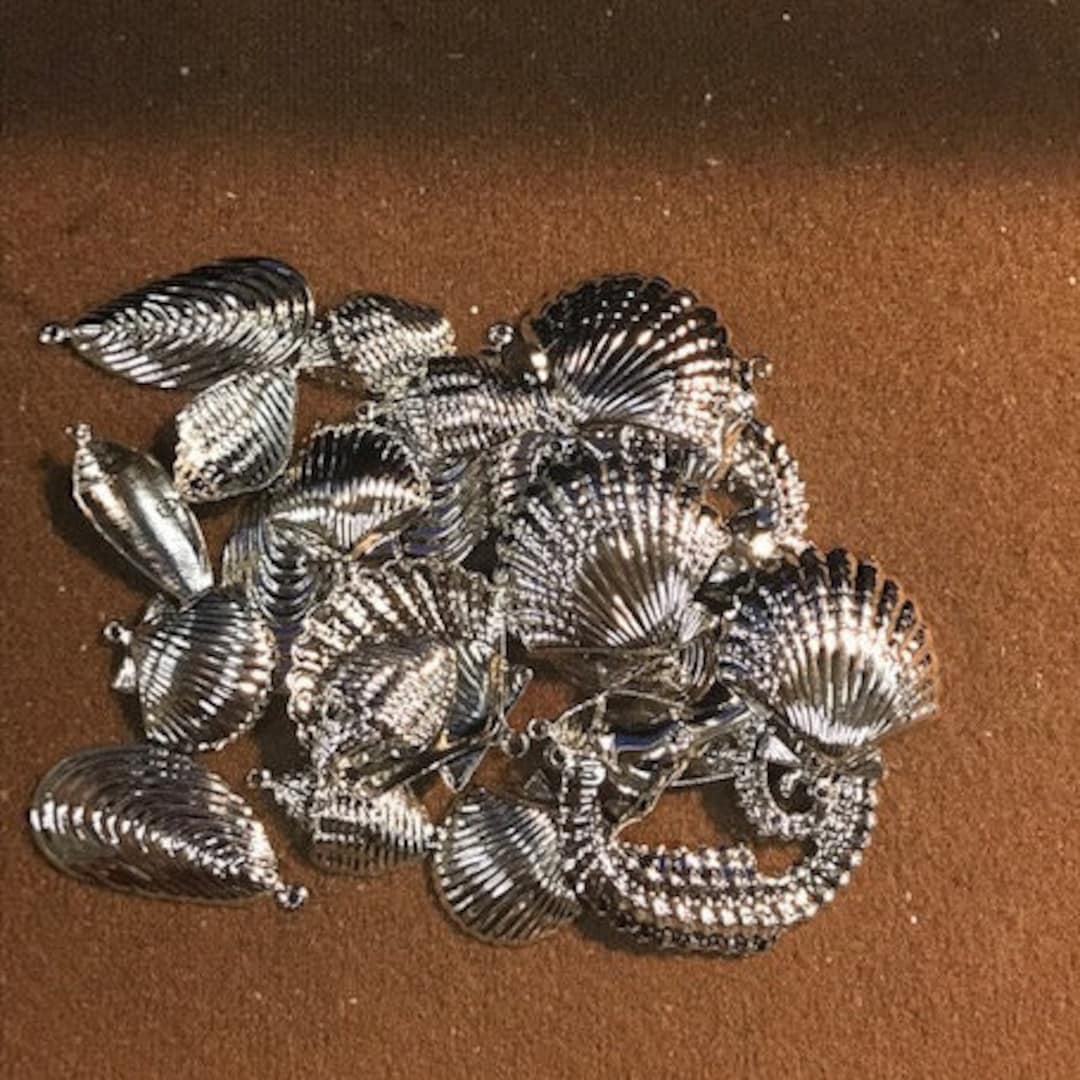 75 Pcs Asst Silver Plated Sea Shells, Many Styles and Shapes - Etsy