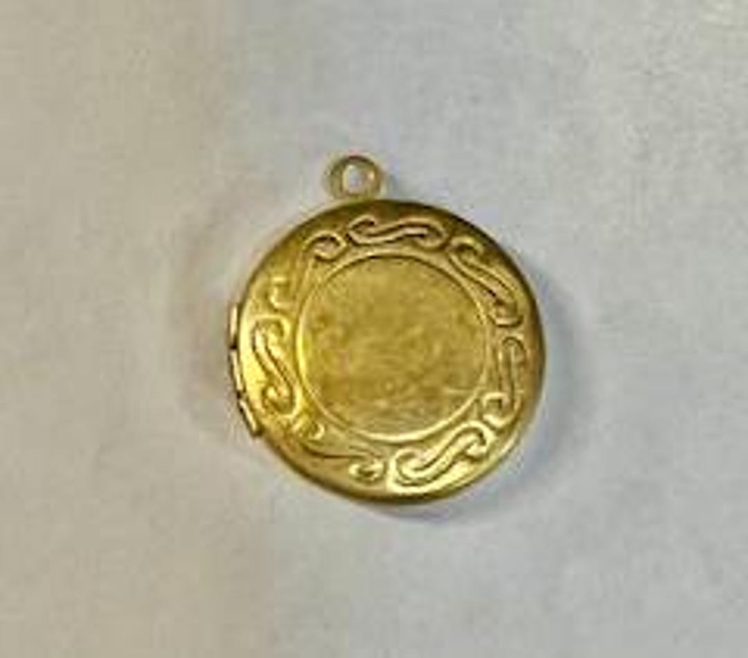 12 Pieces Round Brass Locket With Border Pattern - Etsy