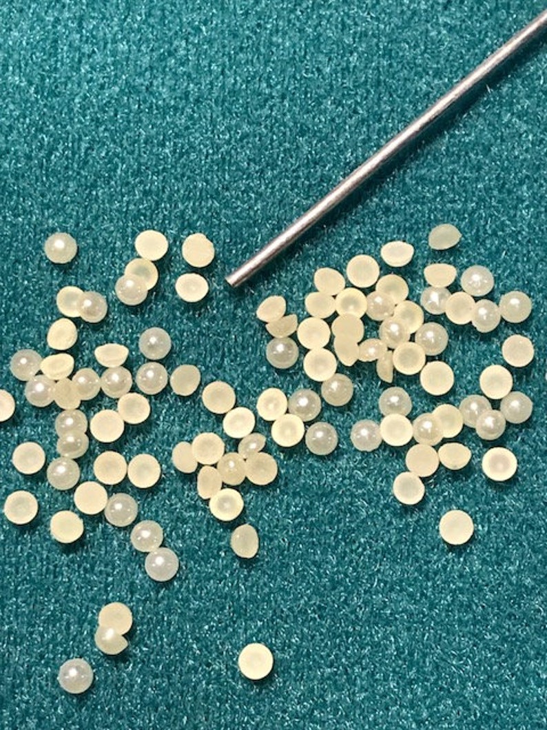 100pcs Vintage French Round 2mm Cream Pearl, Flat Back - Etsy