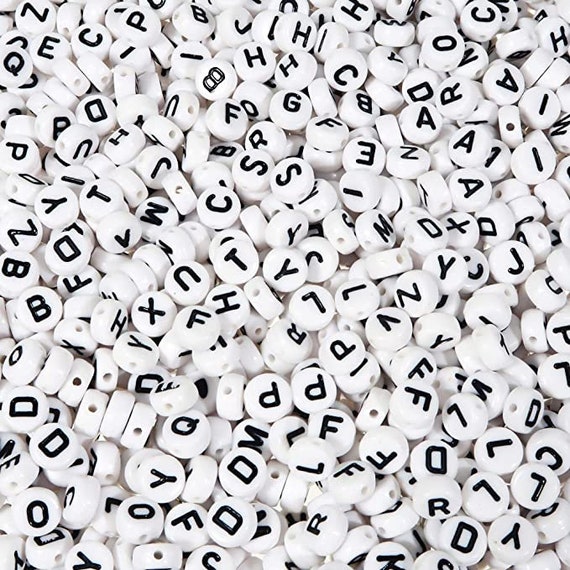 100 Pcs Each 6mm Glass Alphabet Beads 25 Letter Total - Etsy