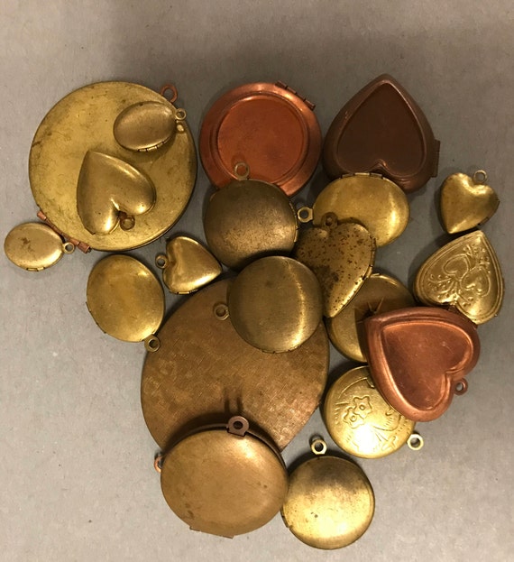 20 pcs Raw Lockets assorted sizes and shapes. Some vintage | Etsy