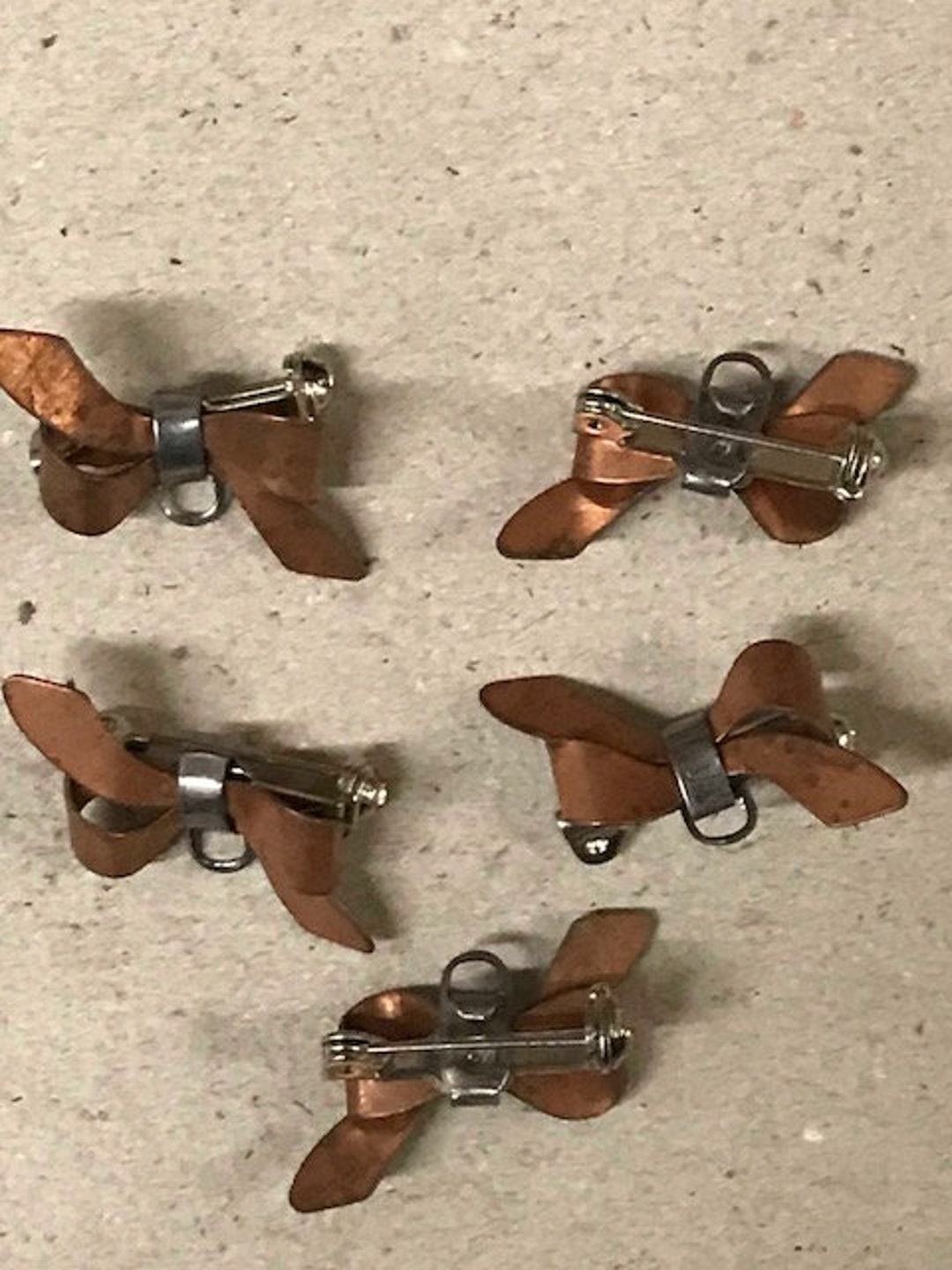 5 Pcs Vintage Copper and Steel Pins With Loop, Approx. 1" Long - Etsy