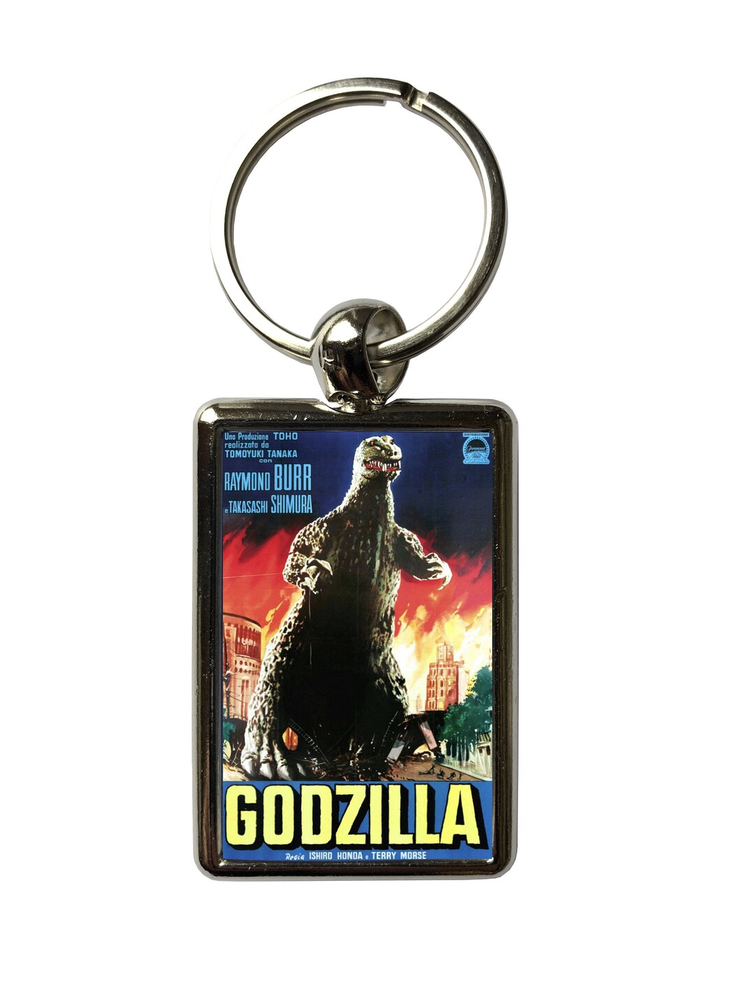 Godzilla 1954 Movie Poster Metal Keyring – Classic Japanese Movie ...