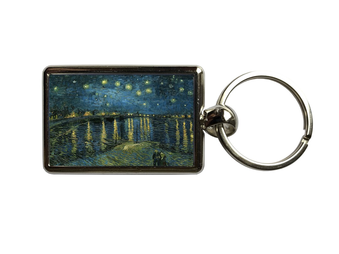 Starry Night by Vincent Van Gogh Painting Metal Keyring - Etsy