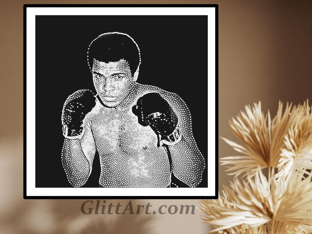 Crystal Art KIT, Mohammad Ali Portrait , Swarovsky Style Canvas Cystals ...