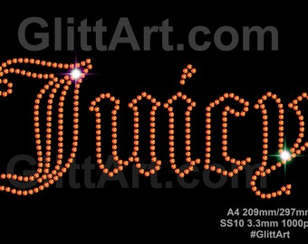 JUICY Rhinestone Crystals Gems Diamante Template Digital Download, Svg ...