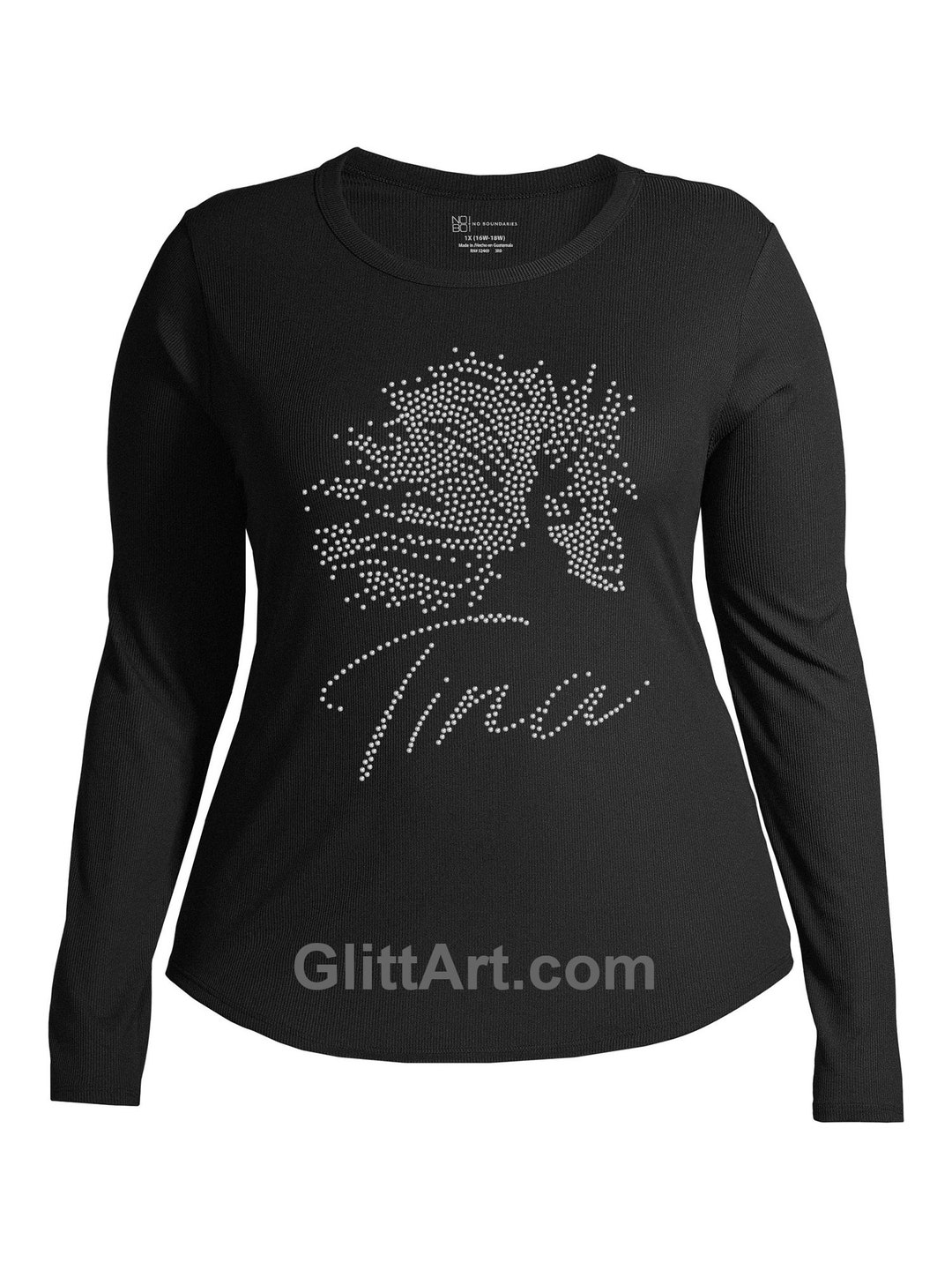 A4 SS10 Tina Turner Rhinestone Portrait Crystals Diamante Template ...