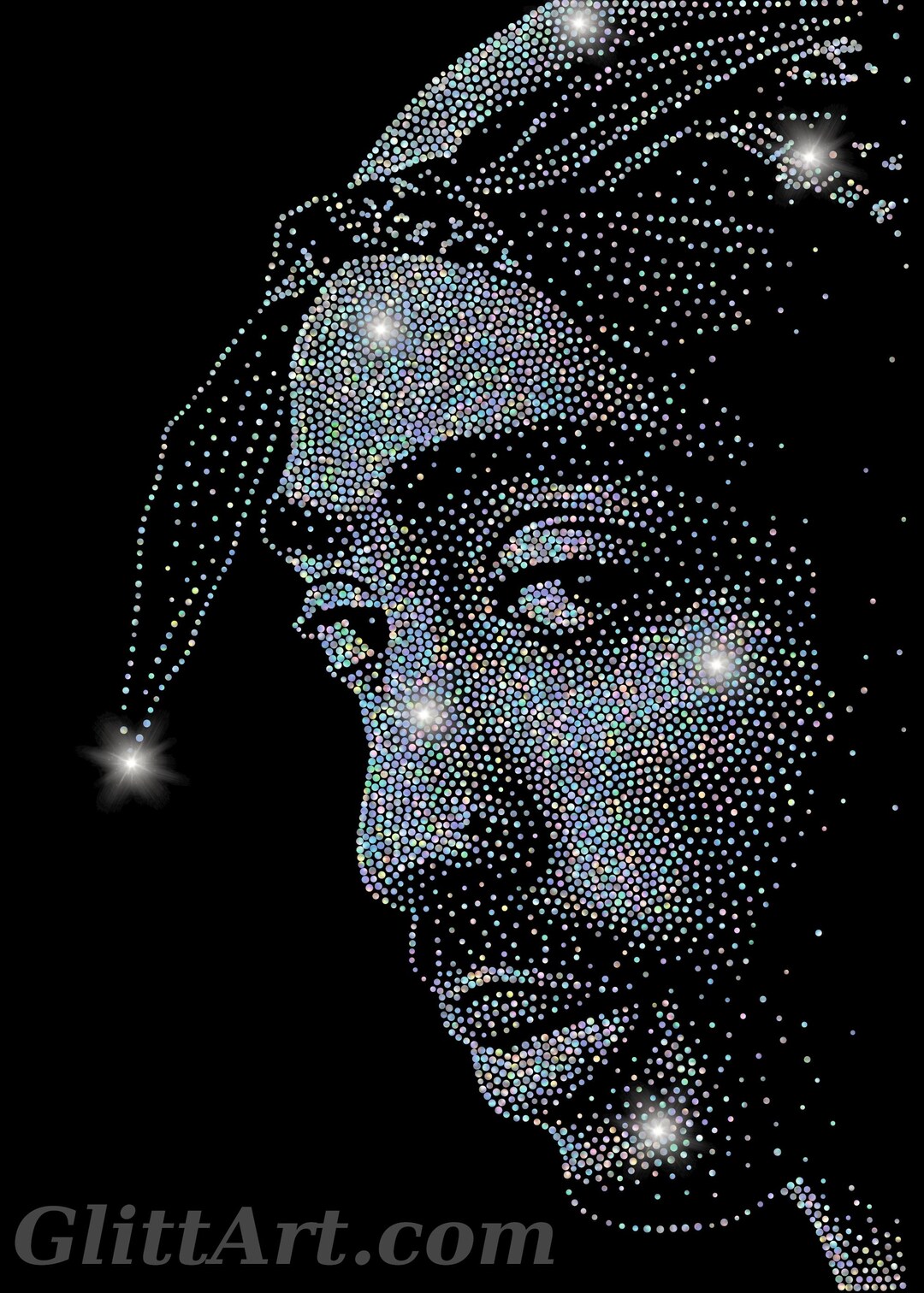 2PAC Tupac Swarovski STYLE Rhinestones Crystals Digital Template for ...