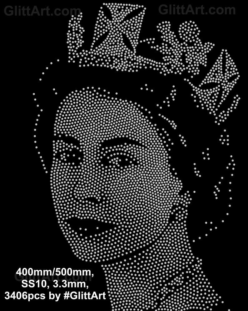 Custom Portrait Rhinestone Crystals Gems Diamante Template - Etsy