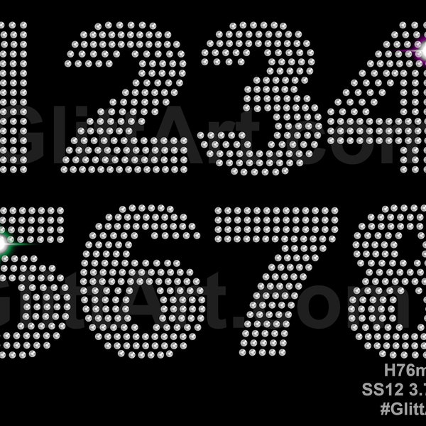 Rhinestone Numbers - Etsy
