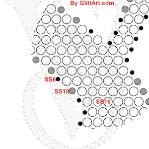 VS LOGO SS6 SS10 SS16 Rhinestone Digital Template for Hand Place. A4 ...