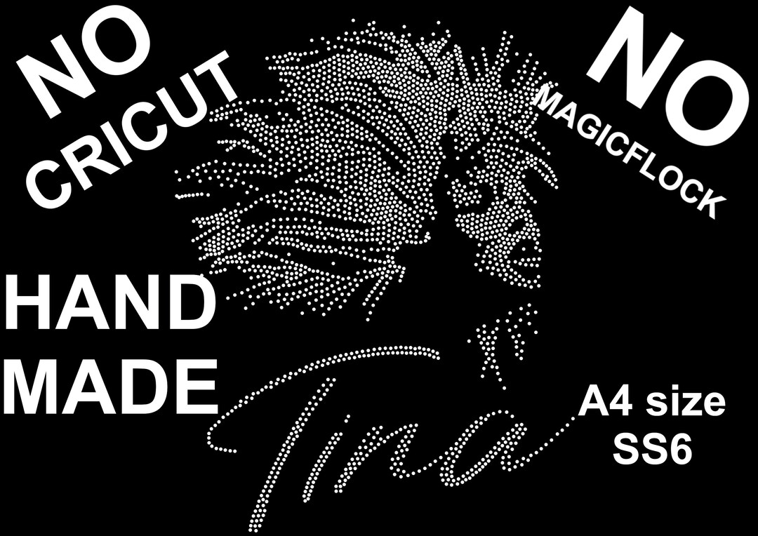 Tina Turner SS6 Rhinestone Portrait Digital Template for Handmade ...