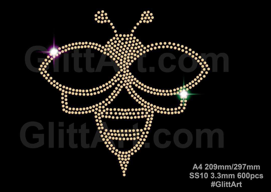 Bee, Bumblebee, Rhinestone Crystals Transfer Bling Hot Fix,iron On ...