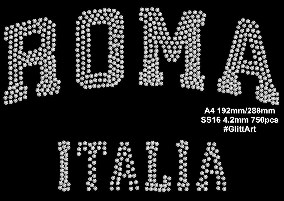 ROMA Rhinestone Template Digital Download, Svg, Eps, Png, Dxf ...