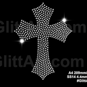 CROSS Rhinestone Crystals Gems Diamante Template Digital Download, Svg ...