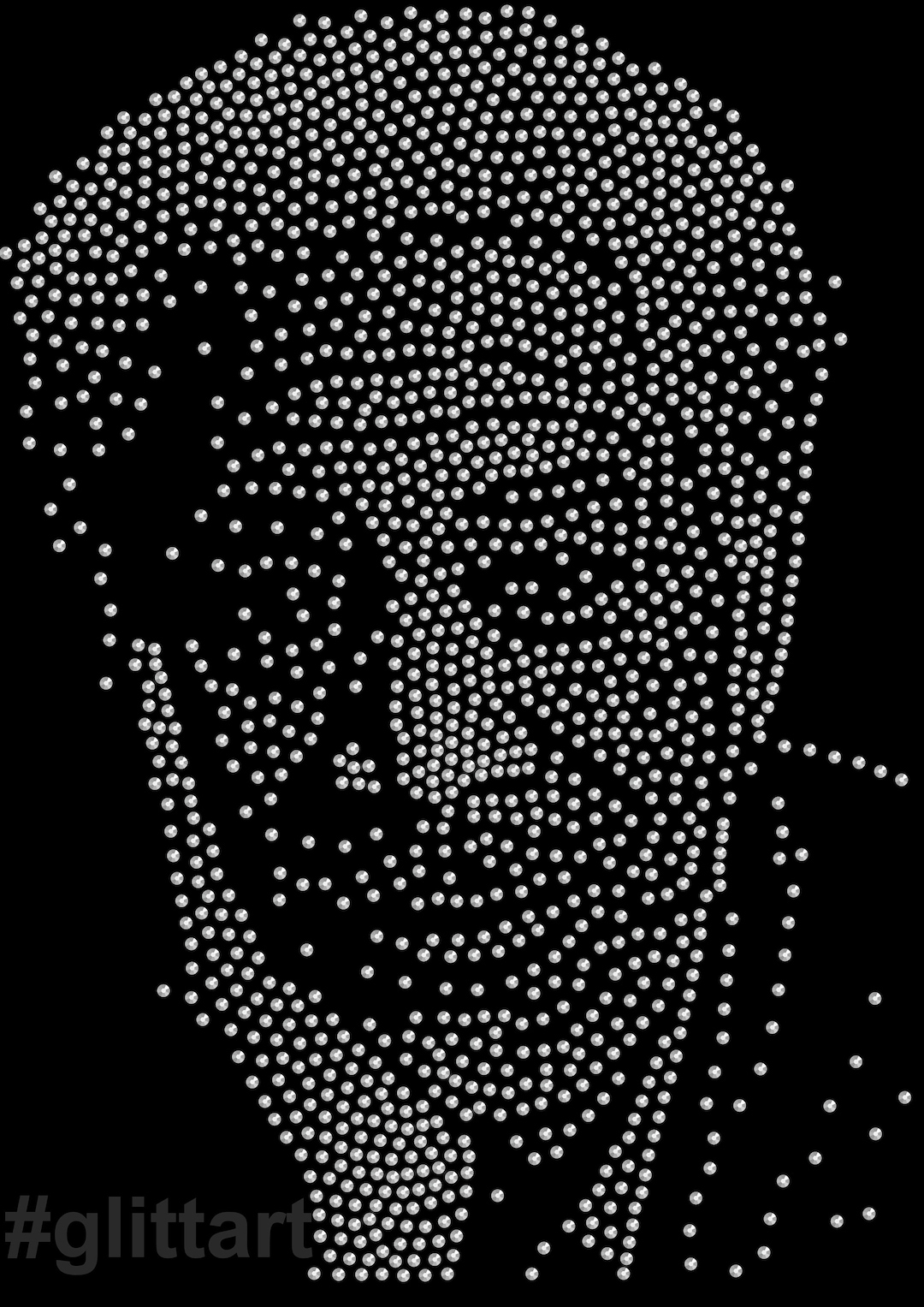 A4 SS10 Morgan Freeman Rhinestone Portrait Crystals Diamante Template ...