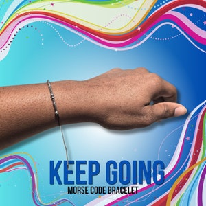 Keep Going Morse Code Bracelet | Silent Cheerleader | Unisex Encouragement Accessory | LAB ...