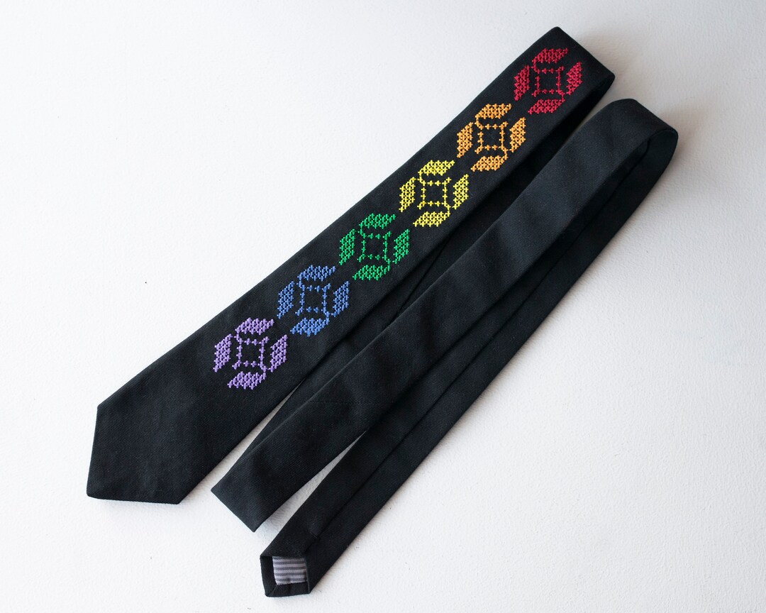 Rainbow Tie, LGBTQ Pride Accessory, Queer Gift, Gay Wedding Necktie ...