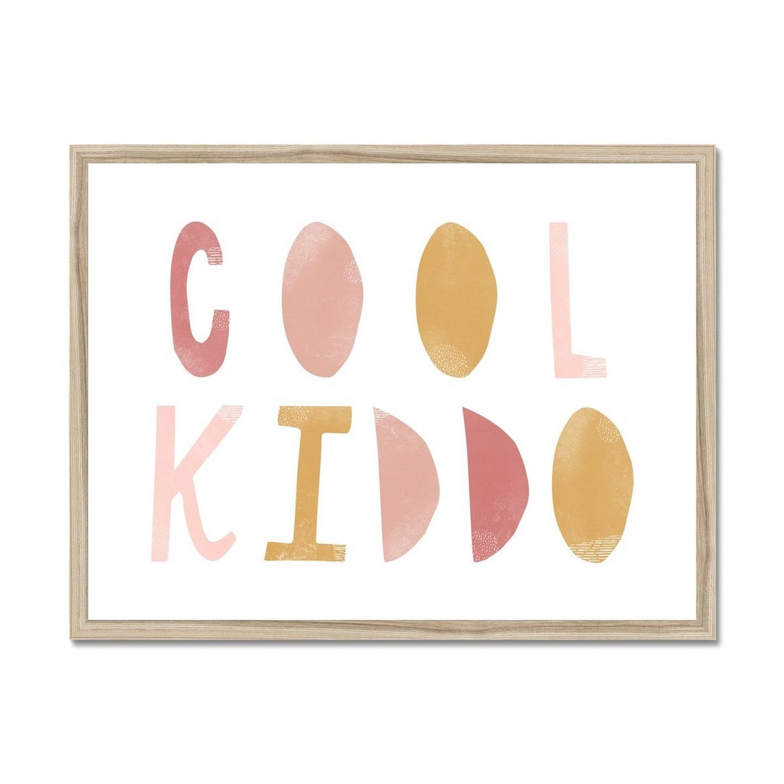 Cool Kiddo Pink & Mustard Framed Print - Etsy