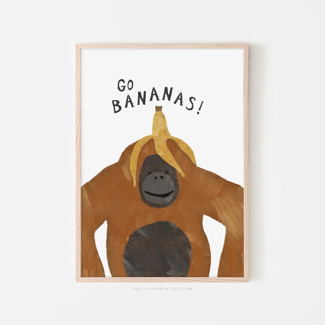 Go Bananas Orangutan Poster | Framed Print - Etsy
