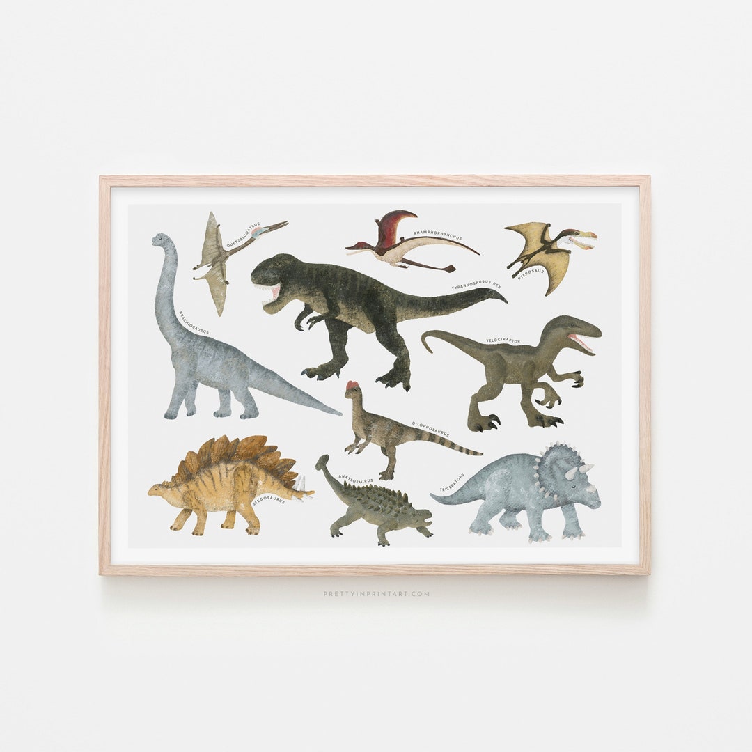 Dinosaur Educational Chart | Framed Print - Etsy