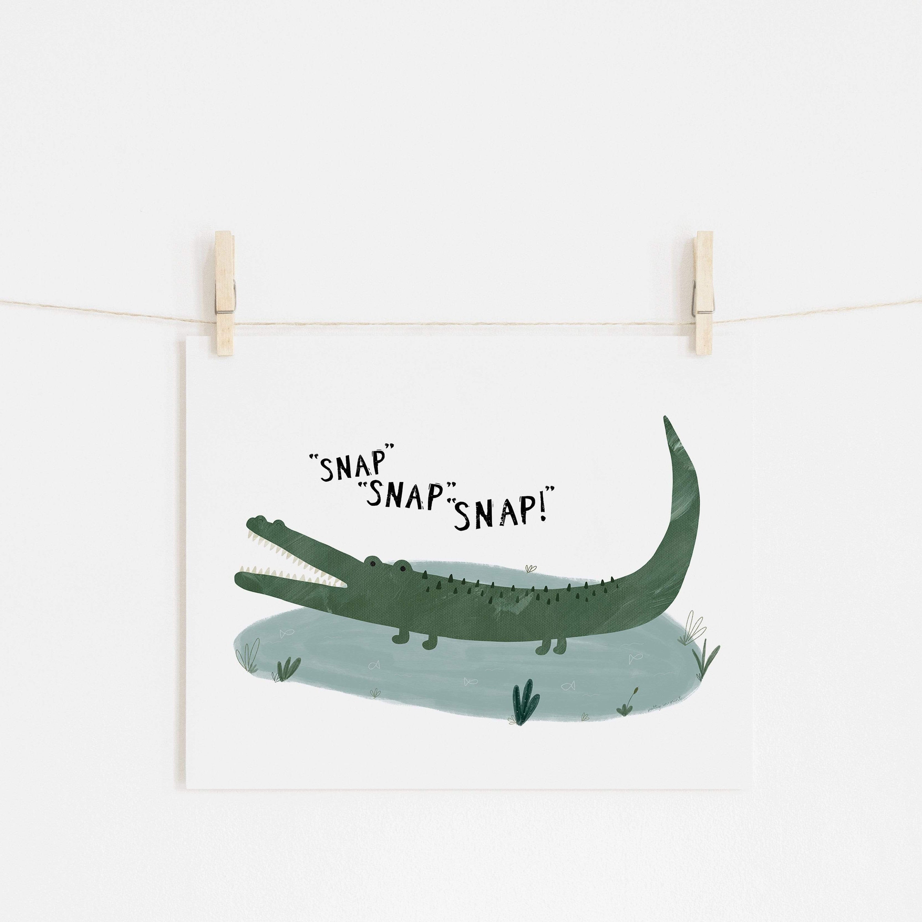 Crocodile Snap Snap Snap Fine Art Print - Etsy