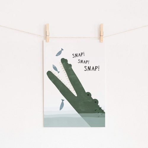 Crocodile Snap Snap Snap Fine Art Print - Etsy