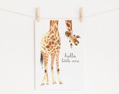 Hello Little One Giraffe Original Unframed - Etsy