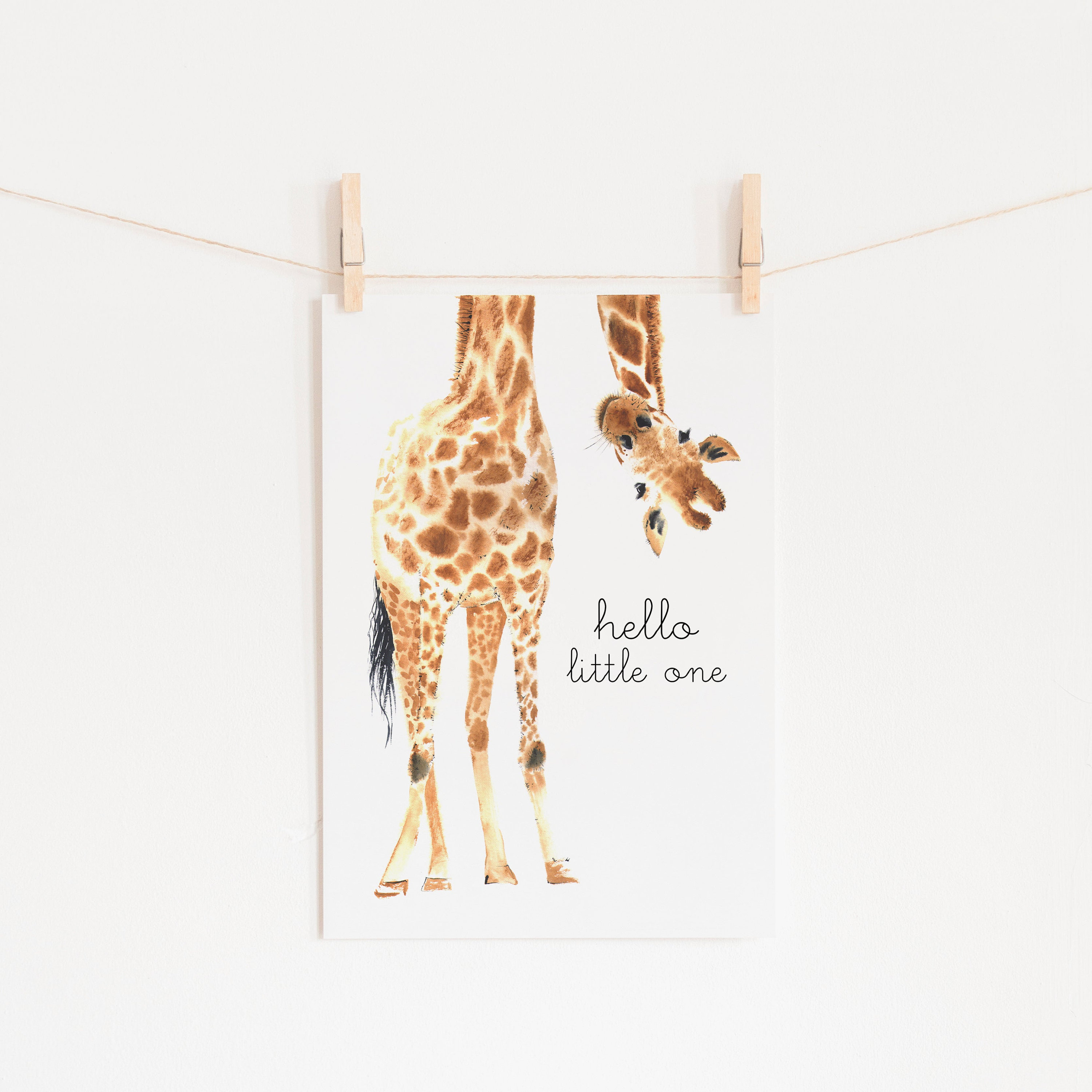 Hello Little One Giraffe Original Unframed - Etsy