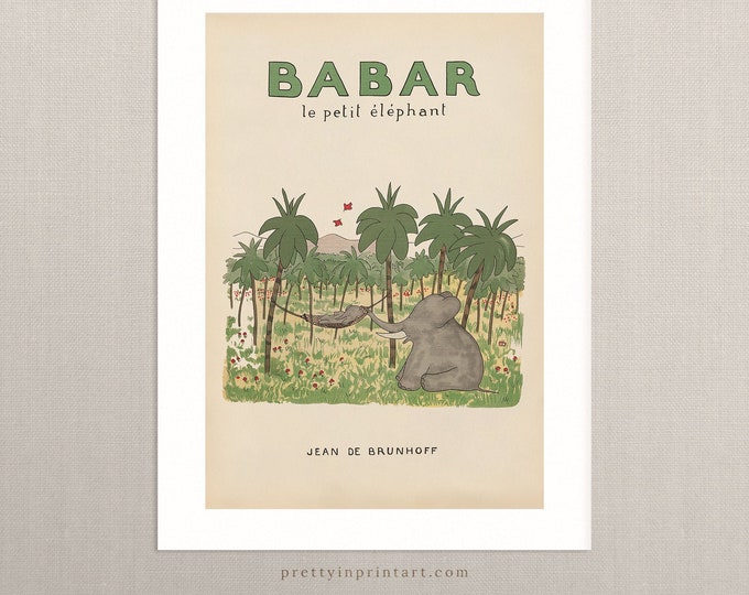 Babar the Elephant Baby Words Flip Chart. Illustrations. Book. Buggy ...