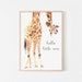 Hello Little One Giraffe Flower Crown Framed Print - Etsy