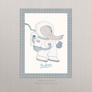 Babar the Elephant Nursery Art | Unframed - Etsy