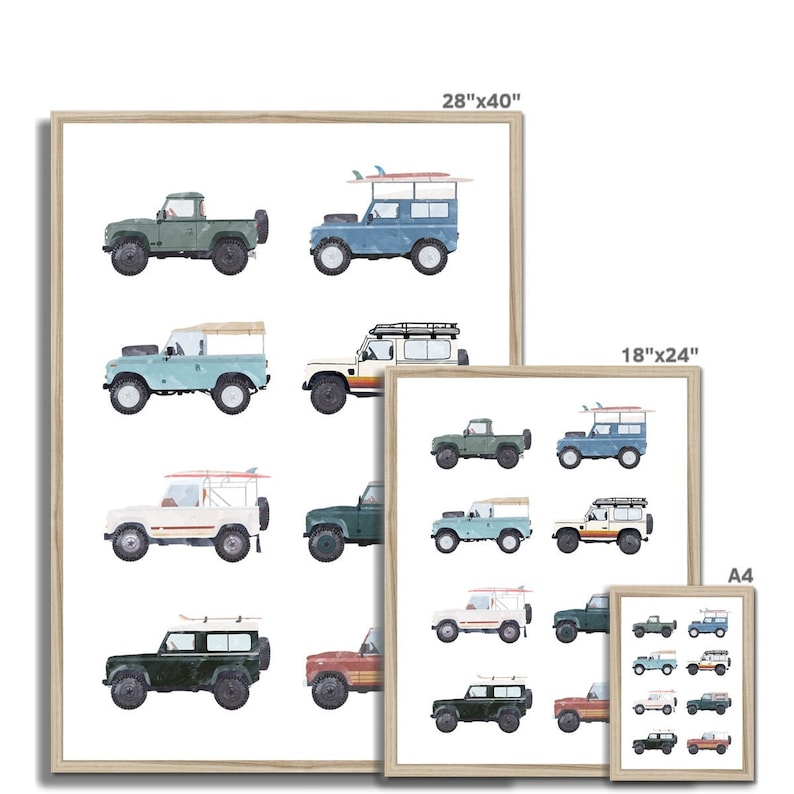 4x4 Defender Chart | Framed Print - Etsy