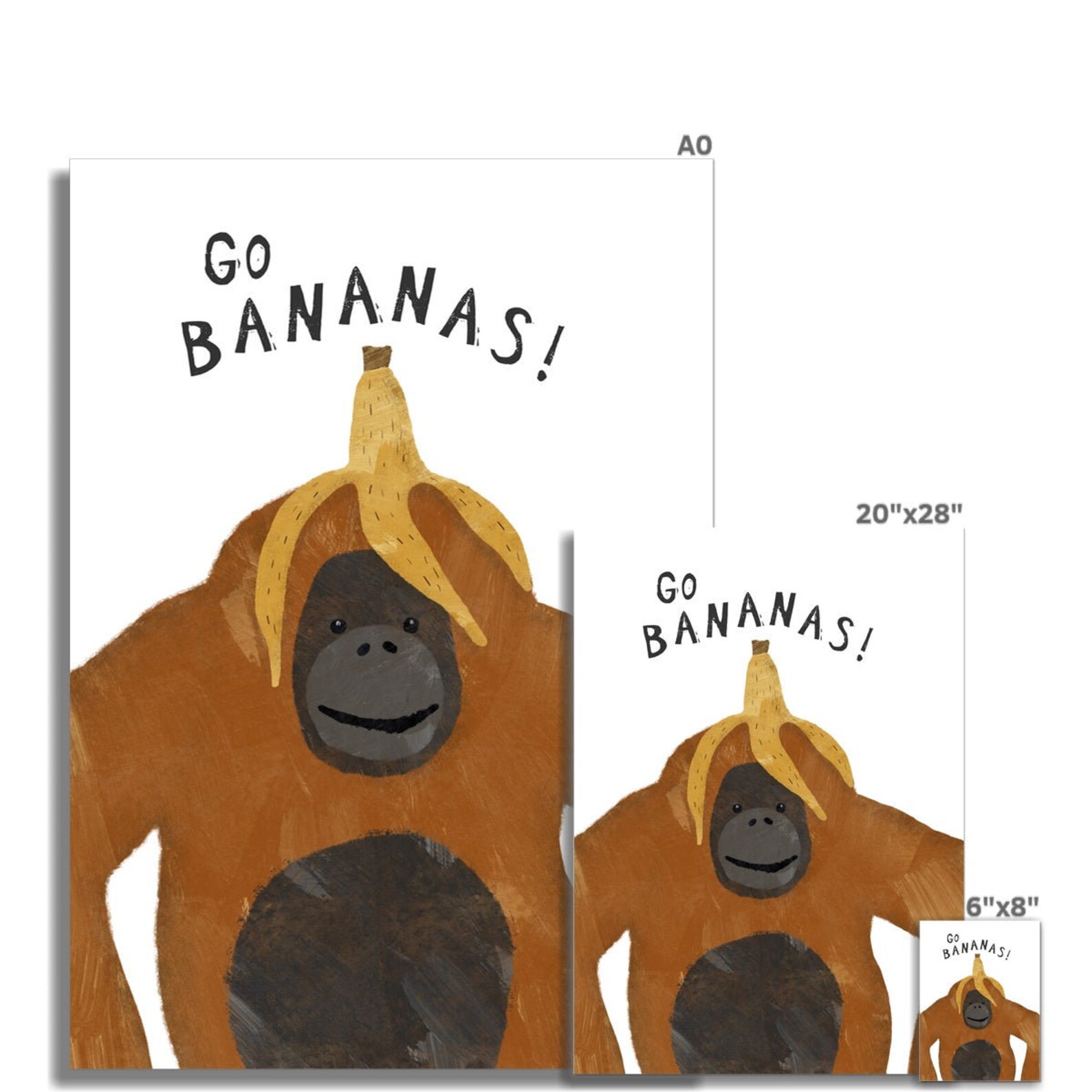 Go Bananas Orangutan Poster Unframed - Etsy