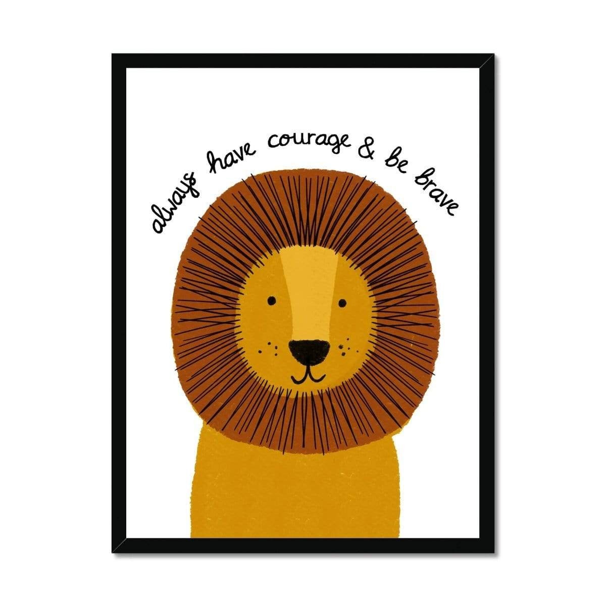 Lion Courage & Brave Quote Framed Print | Etsy UK